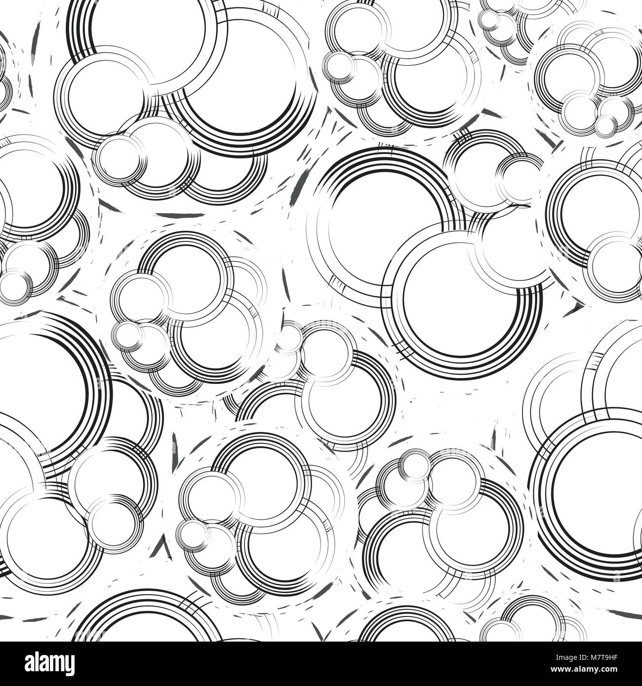 seamless tileable pattern with abstract circles black and white Stock ...