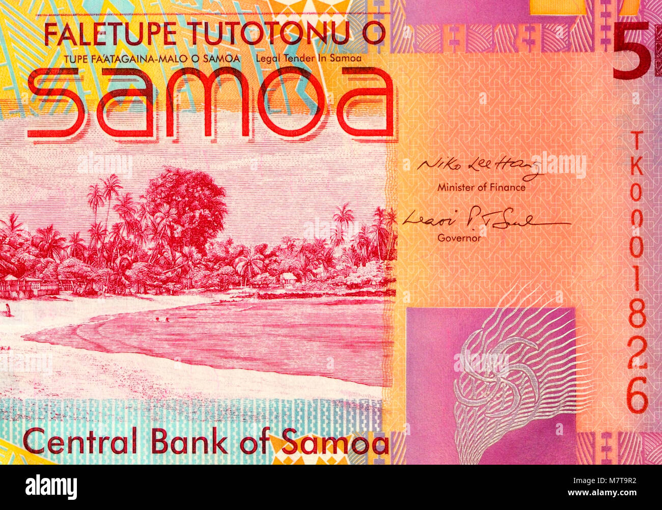 Samoa Five 5 Tala Bank Note Stock Photo - Alamy