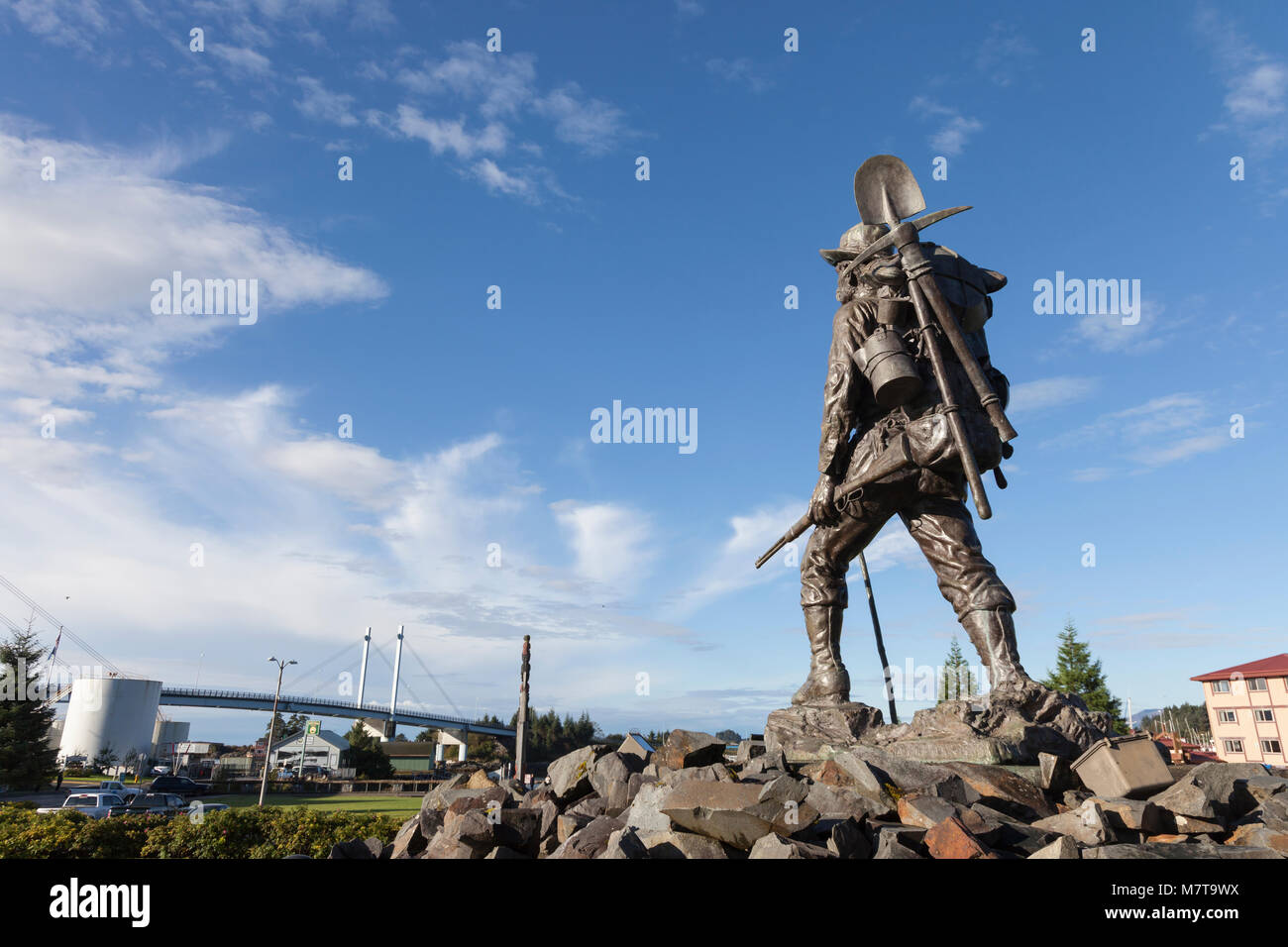 Sitka, Alaska: Artist Alonzo Victor Lewis' sculpture "The Prospector ...