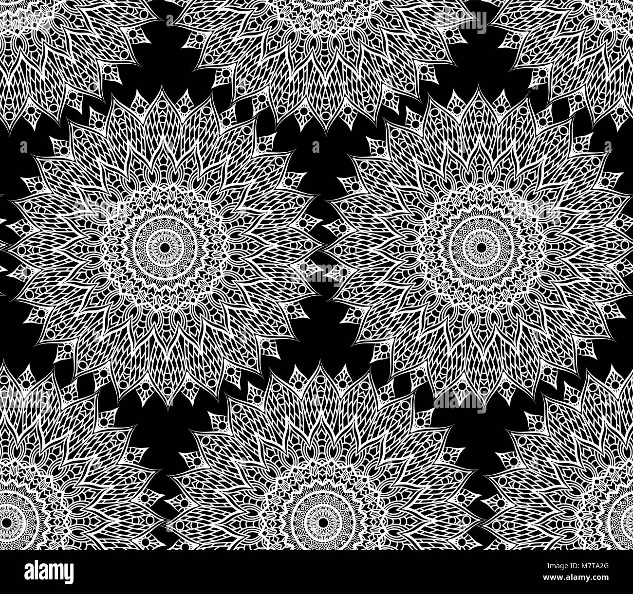 Seamless repeating pattern of mandalas Stock Vector Image & Art - Alamy