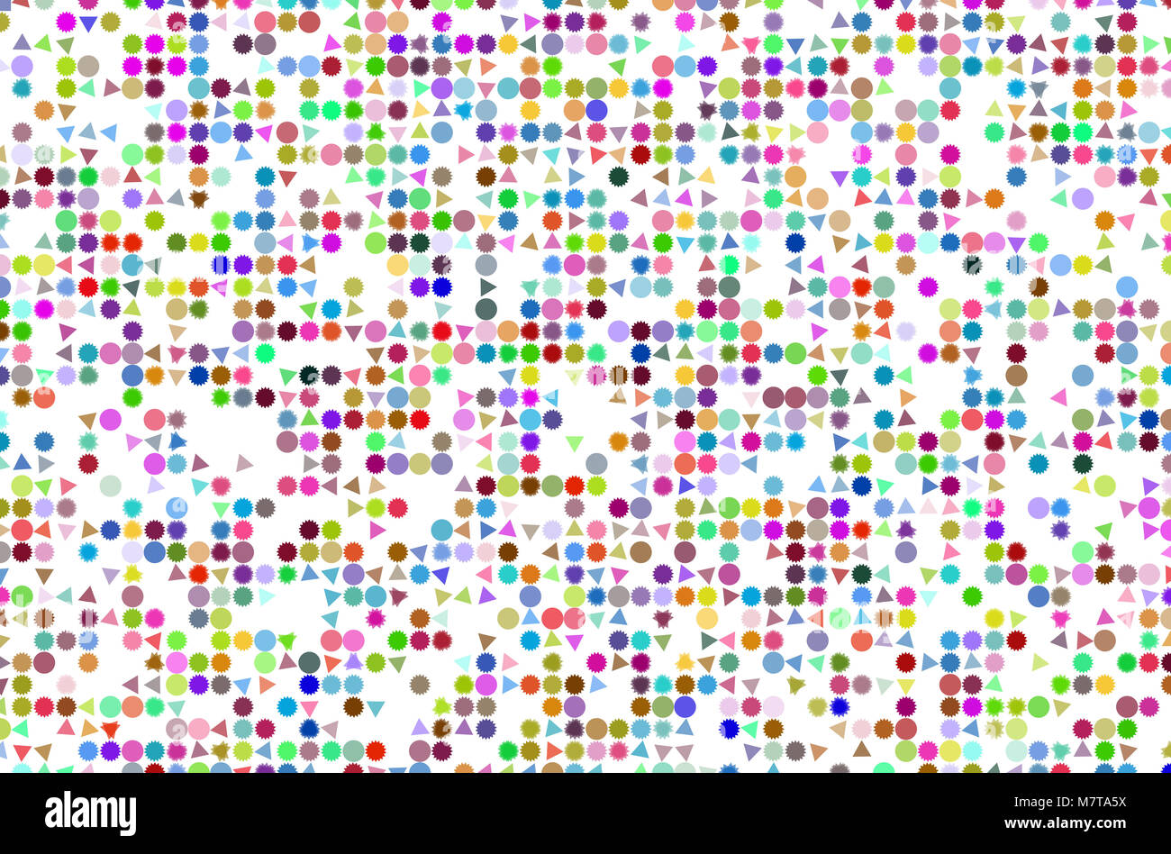 Mixed colored rectangle, triangle, circle, ellipse & star shape pattern ...