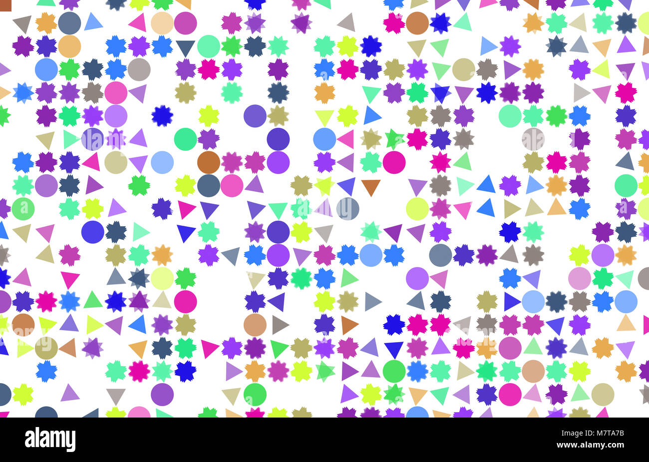 Mixed colored rectangle, triangle, circle, ellipse & star shape pattern ...