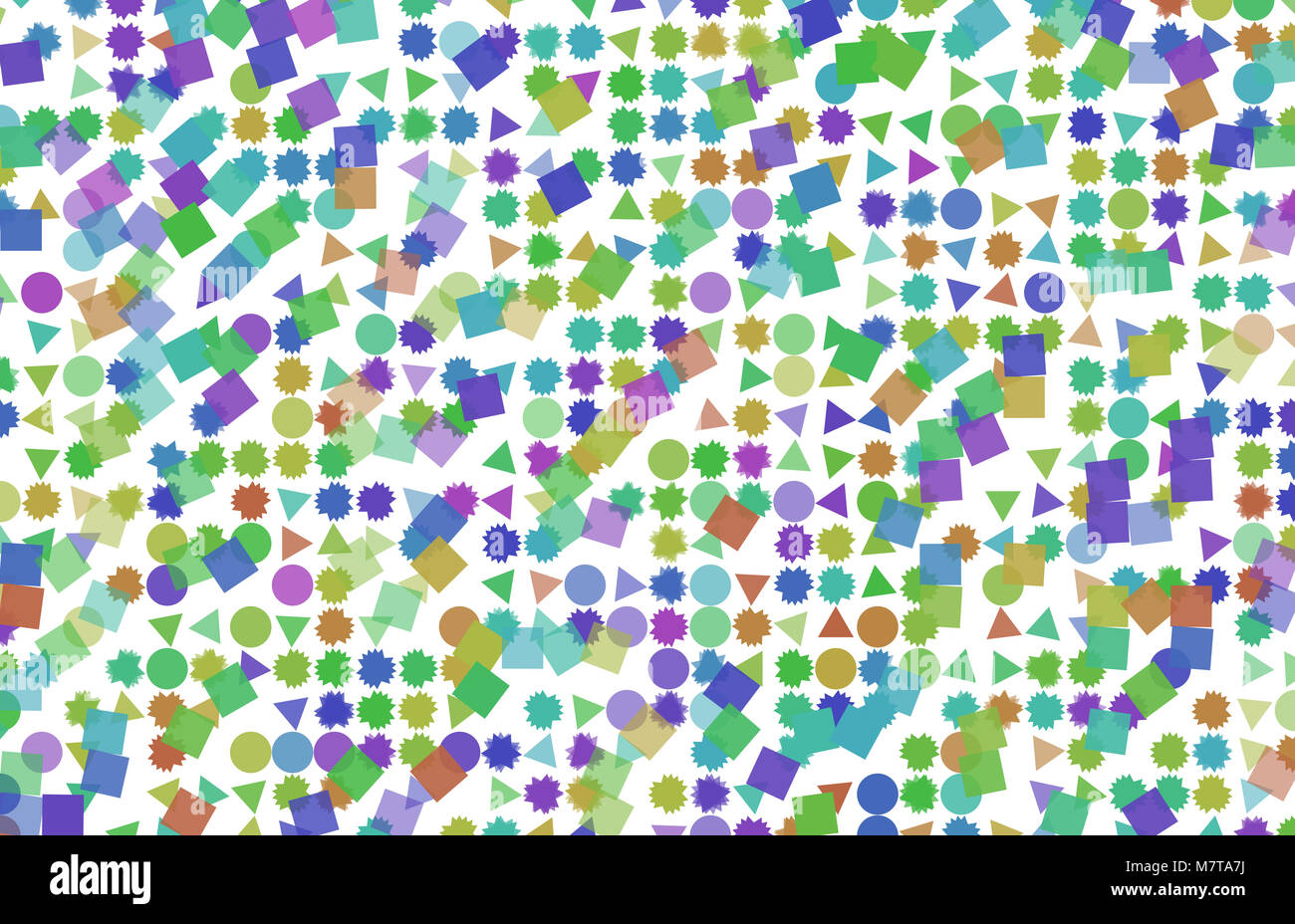 Mixed colored rectangle, triangle, circle, ellipse & star shape pattern ...