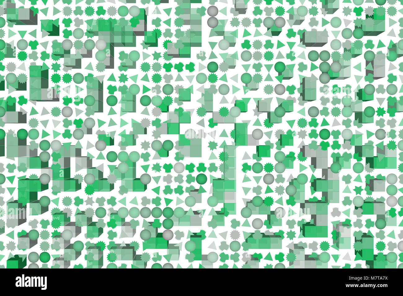 Mixed colored rectangle, triangle, circle, ellipse & star shape 3D ...