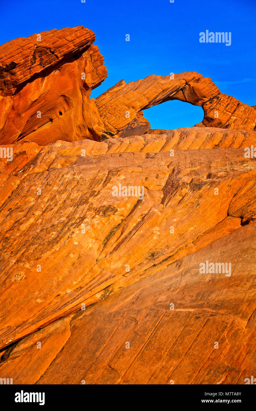 Natural stone arch in the valley of fire State Park, Nevada Stock Photo ...