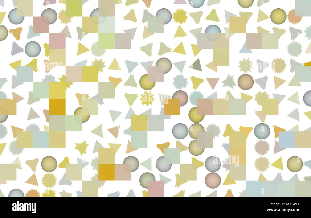 Mixed colored rectangle, triangle, circle, ellipse & star shape 3D ...