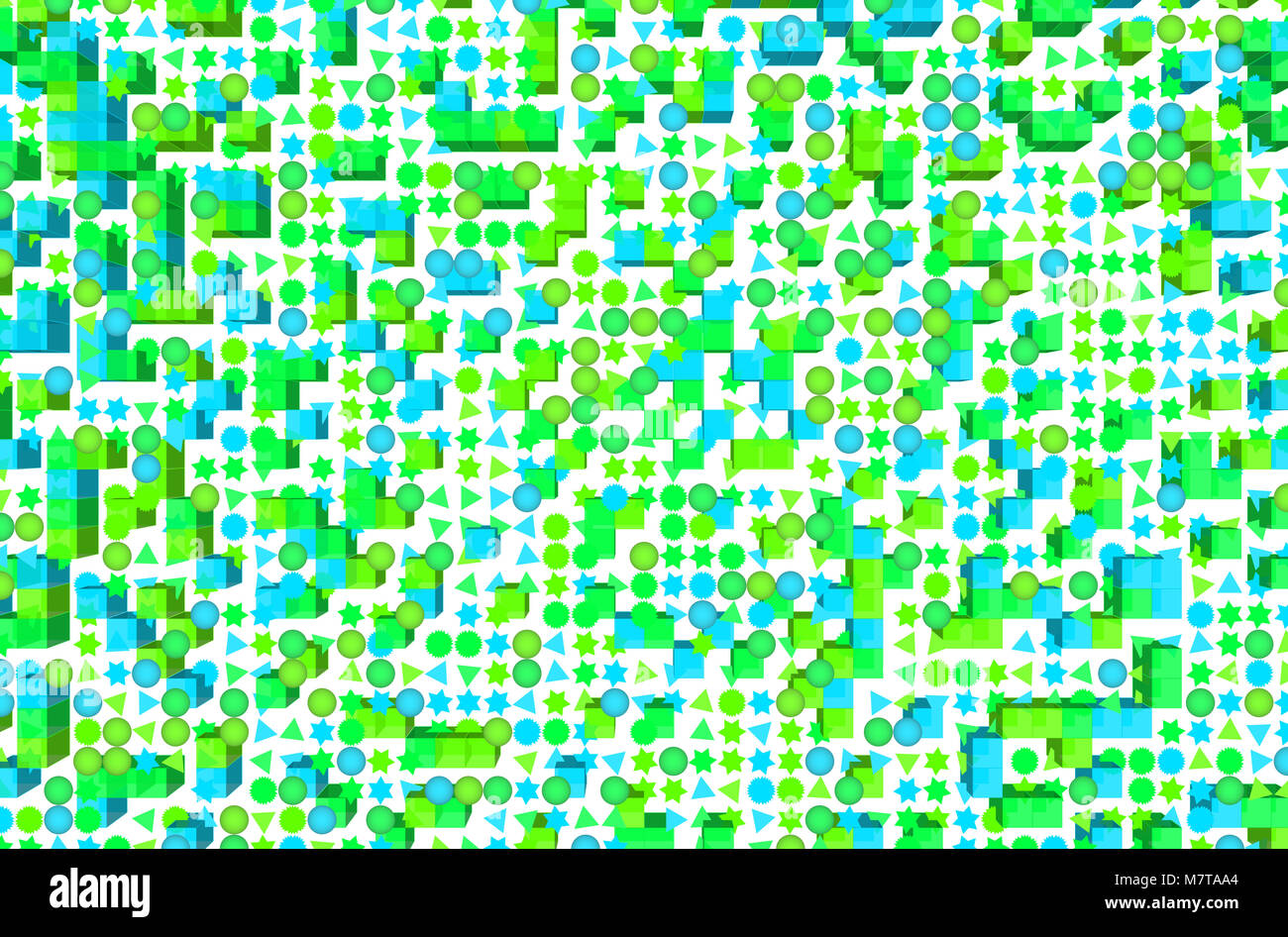 Mixed colored rectangle, triangle, circle, ellipse & star shape 3D ...