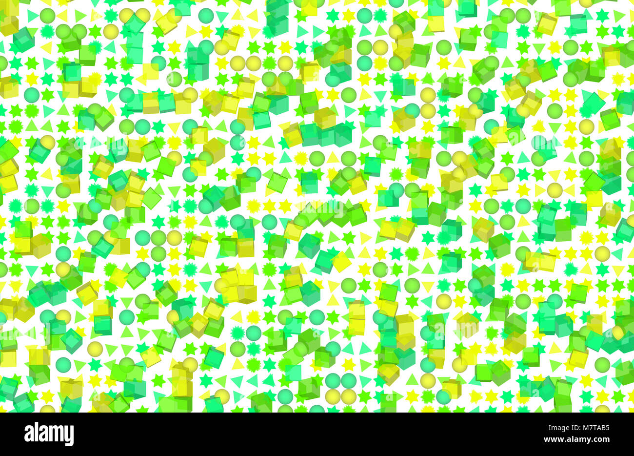 Mixed colored rectangle, triangle, circle, ellipse & star shape 3D ...