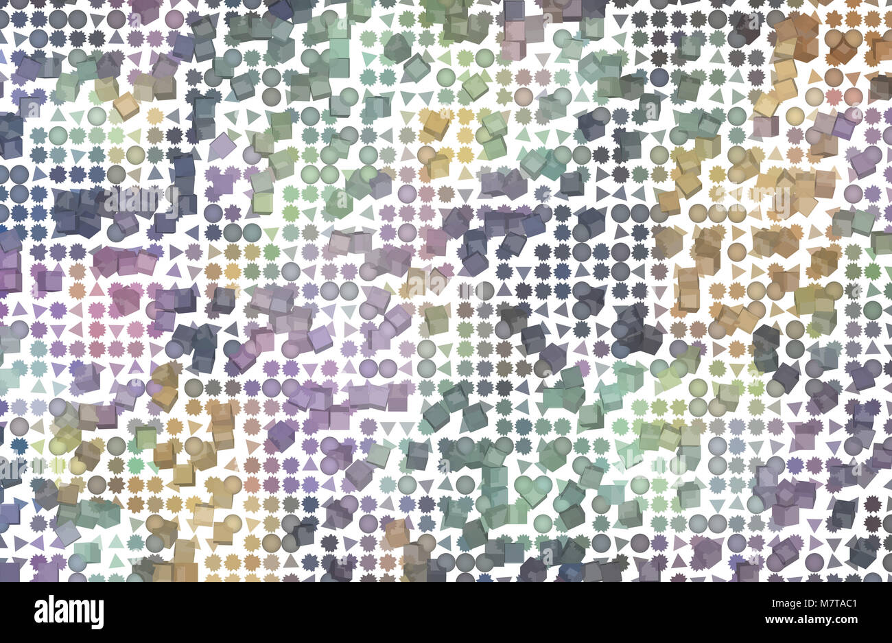 Mixed colored rectangle, triangle, circle, ellipse & star shape 3D ...