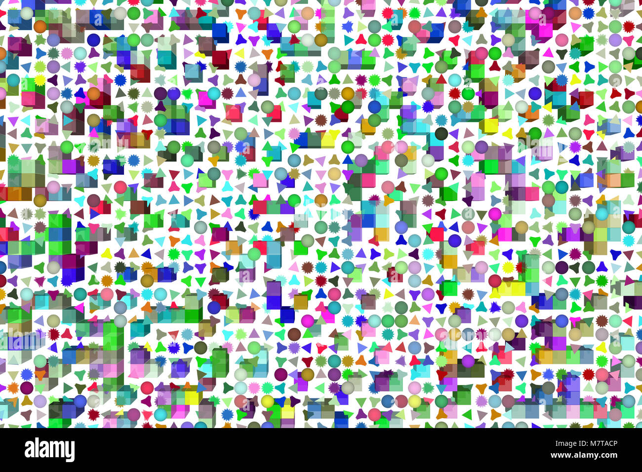 Mixed colored rectangle, triangle, circle, ellipse & star shape 3D ...
