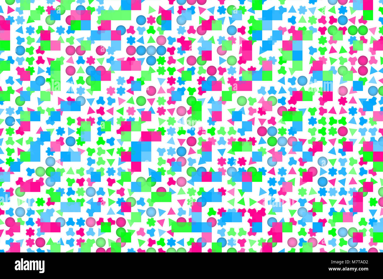 Mixed colored rectangle, triangle, circle, ellipse & star shape 3D ...