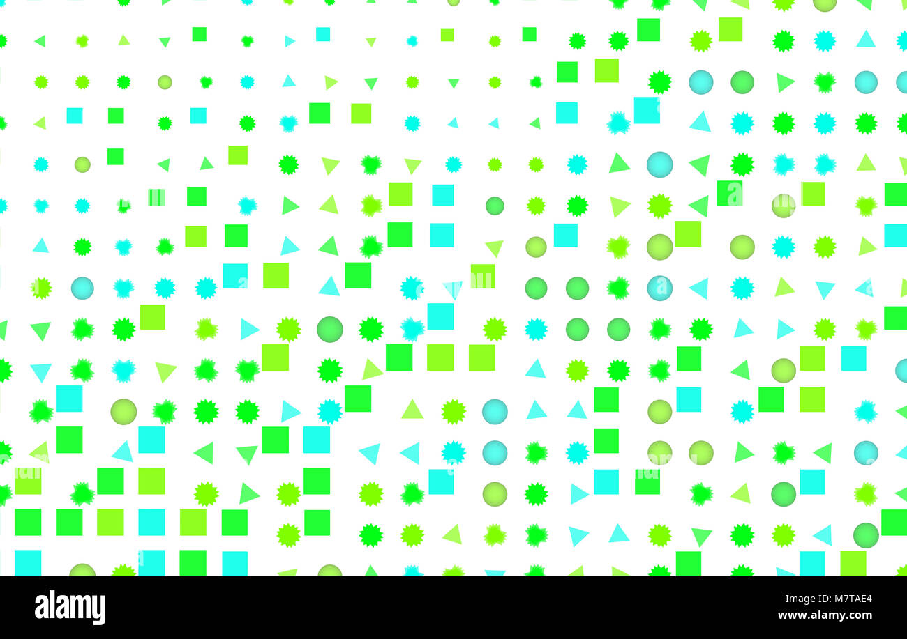 Mixed colored rectangle, triangle, circle, ellipse & star shape 3D ...