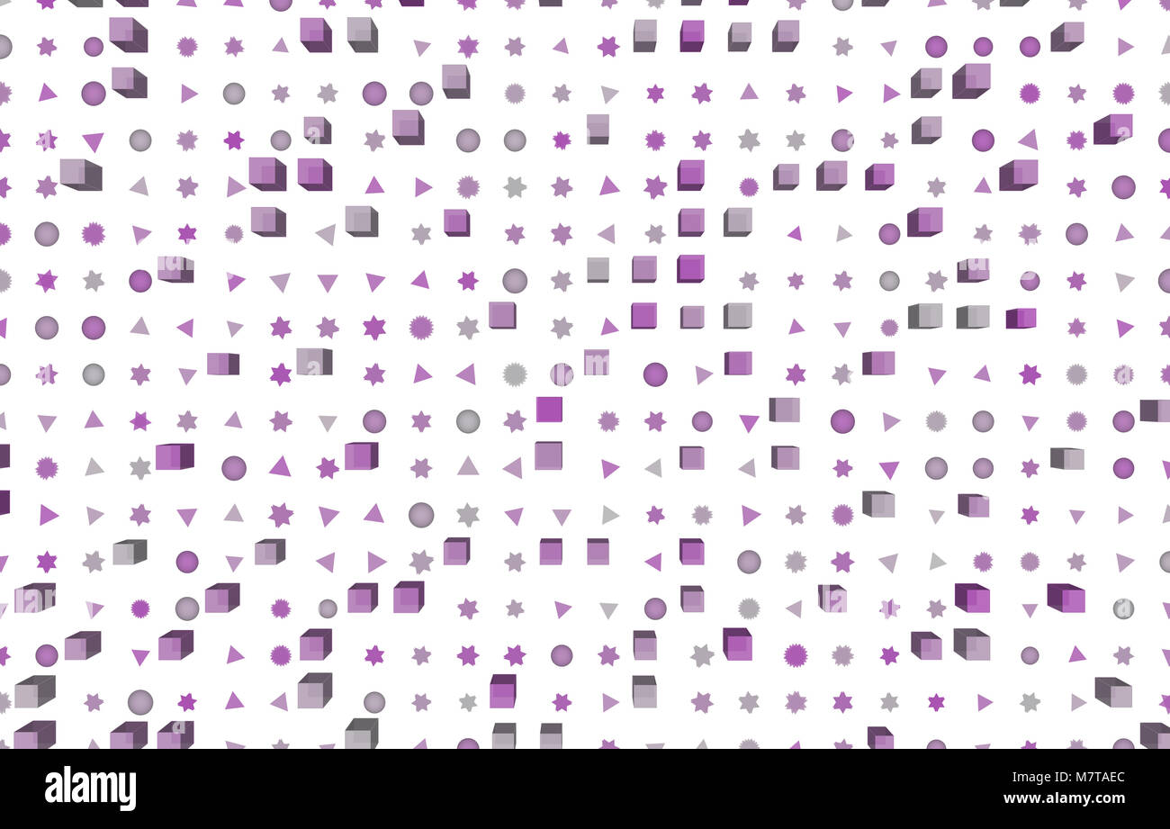 Mixed colored rectangle, triangle, circle, ellipse & star shape 3D ...