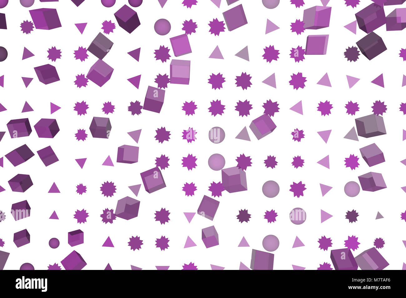 Mixed colored rectangle, triangle, circle, ellipse & star shape 3D ...