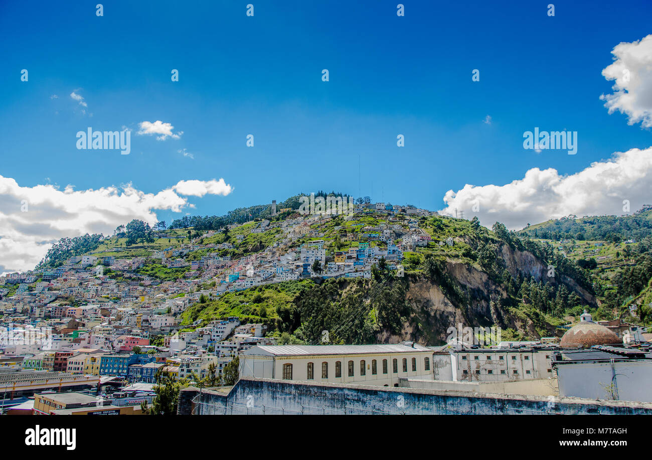 QUITO, ECUADOR, FEBRUARY 02, 2018: Viewpoint of the city of Quito in ...