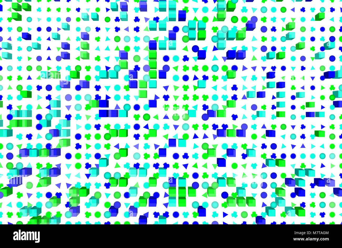 Mixed colored rectangle, triangle, circle, ellipse & star shape 3D ...