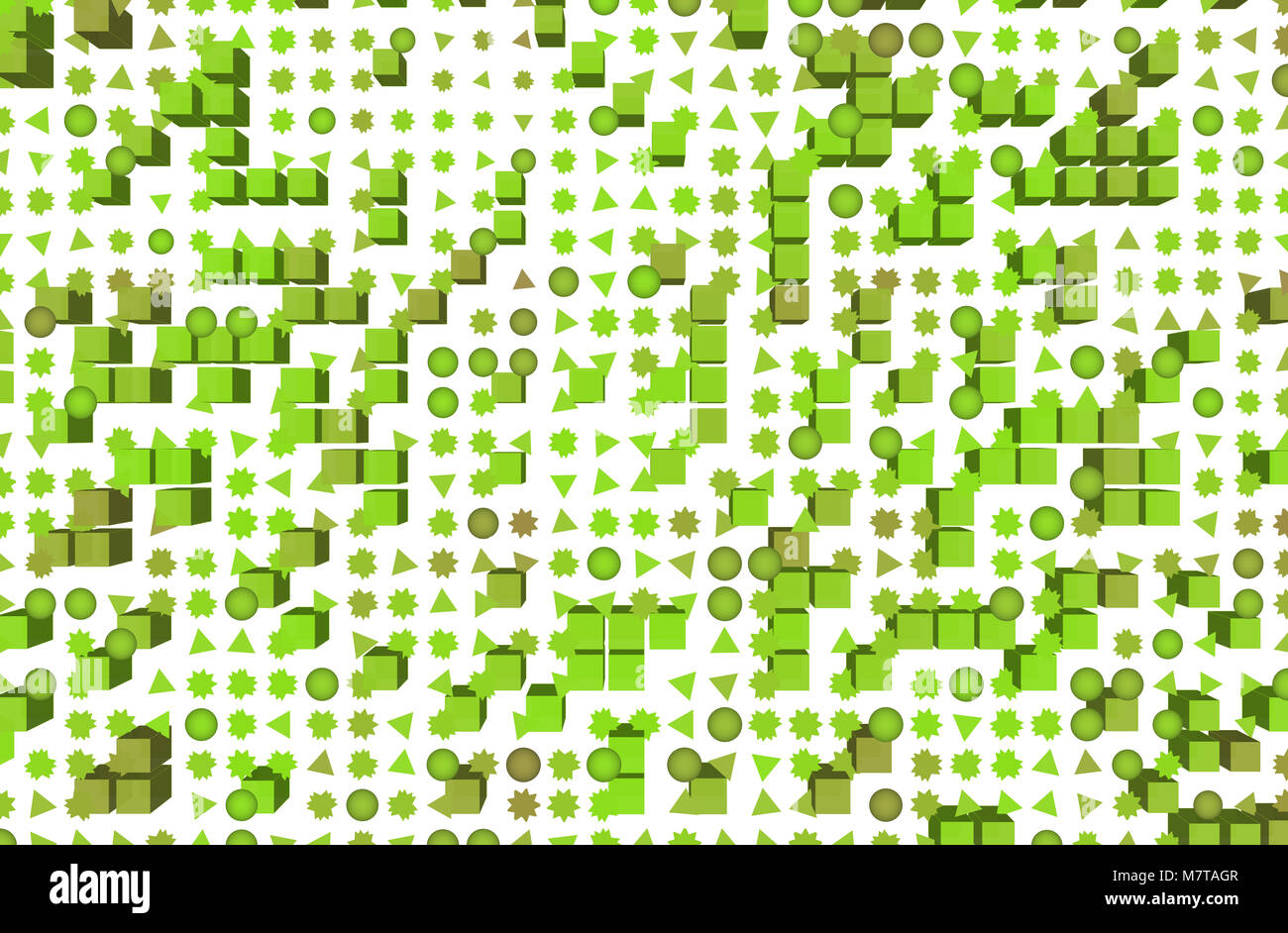 Mixed colored rectangle, triangle, circle, ellipse & star shape 3D ...