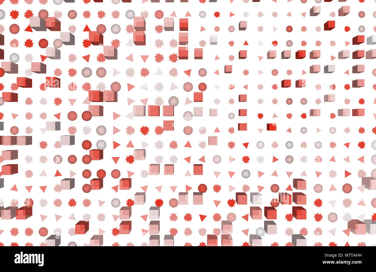 Mixed colored rectangle, triangle, circle, ellipse & star shape 3D ...