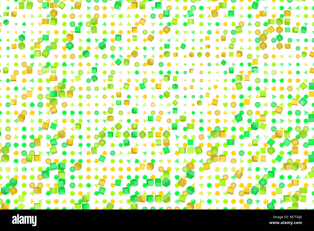 Mixed colored rectangle, triangle, circle, ellipse & star shape 3D ...