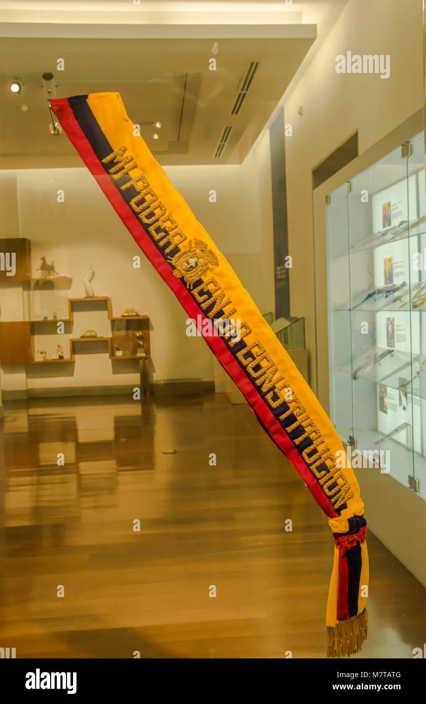 QUITO, ECUADOR, JANUARY, 11- 2018: Indoor view of an exposition room ...