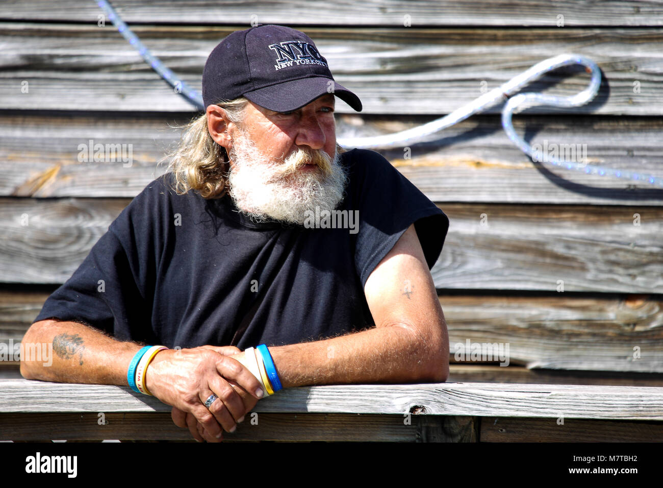 old fisherman on the wharf in key west Stock Photo - Alamy