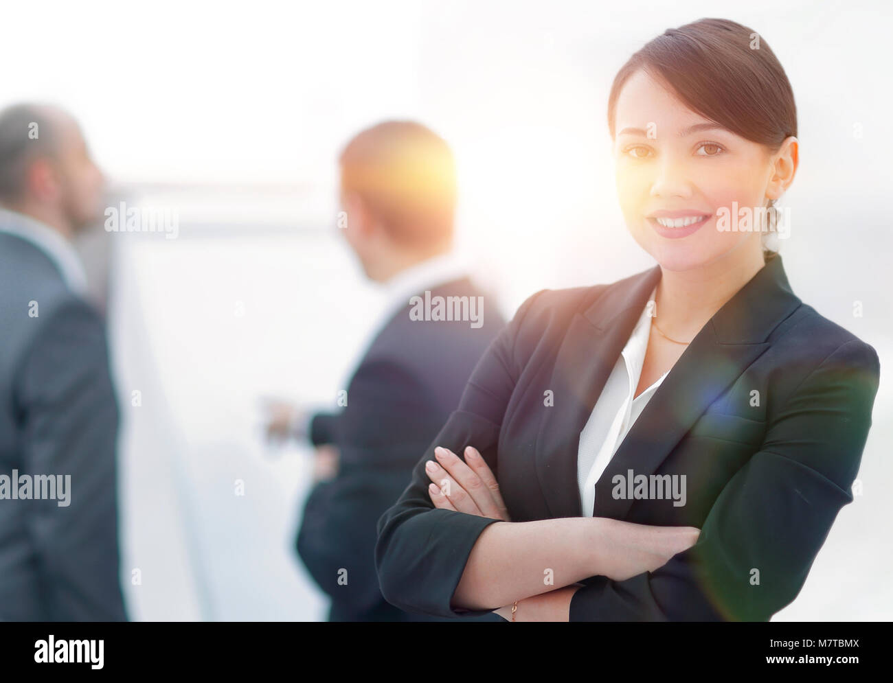 successful woman Manager in the background of the office Stock Photo ...