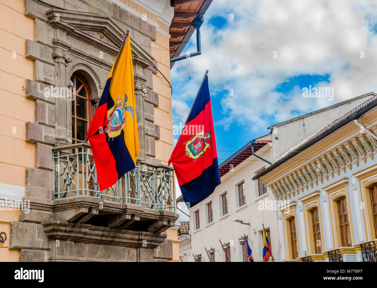 QUITO, ECUADOR - SEPTEMBER 10, 2017: Beautiful view of colonial ...