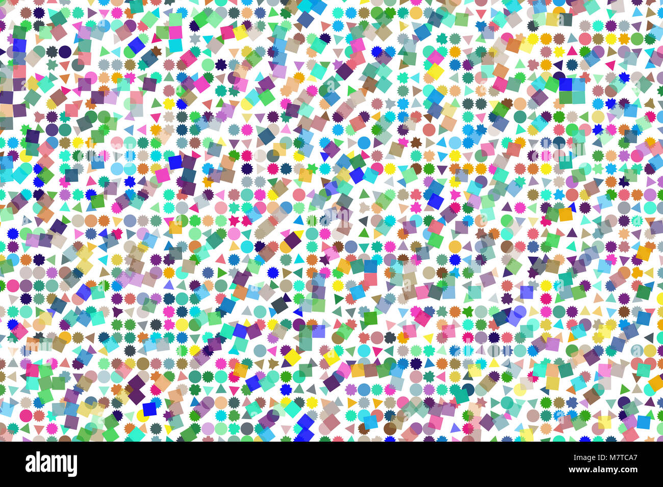 Mixed colored rectangle, triangle, circle, ellipse & star shape pattern ...