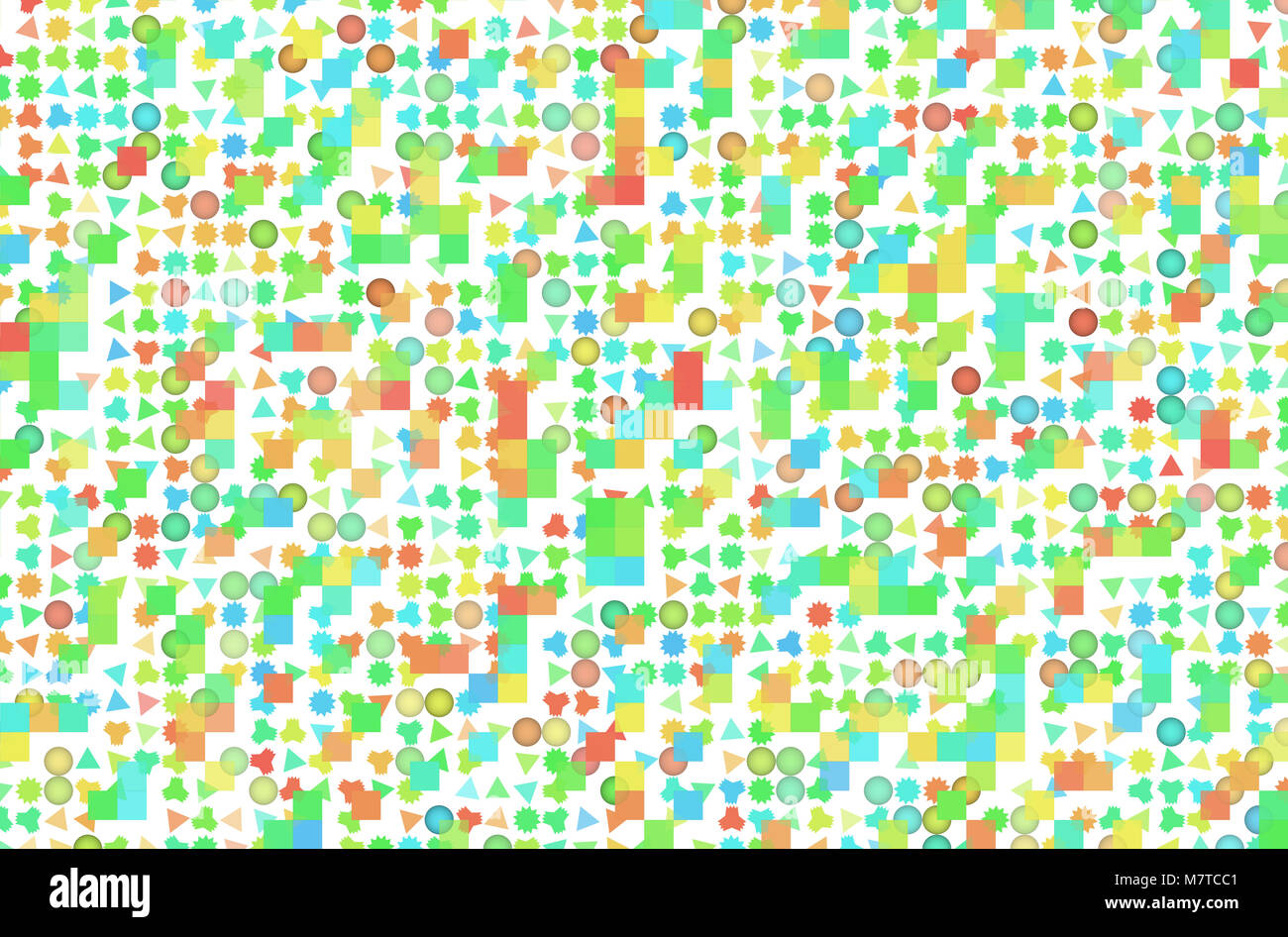 Mixed colored rectangle, triangle, circle, ellipse & star shape 3D ...