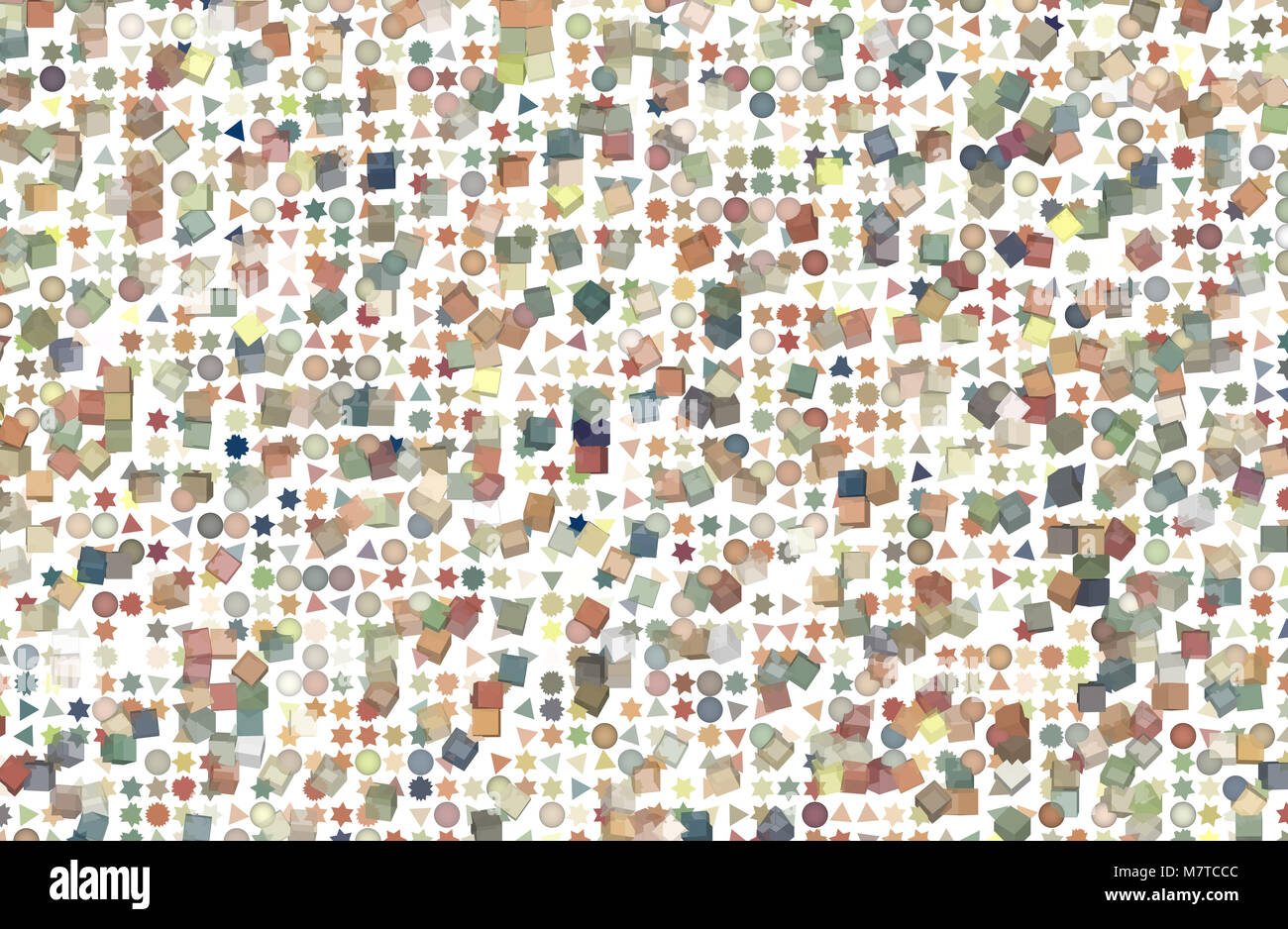 Mixed colored rectangle, triangle, circle, ellipse & star shape 3D ...