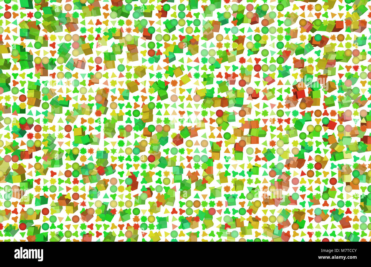 Mixed colored rectangle, triangle, circle, ellipse & star shape 3D ...