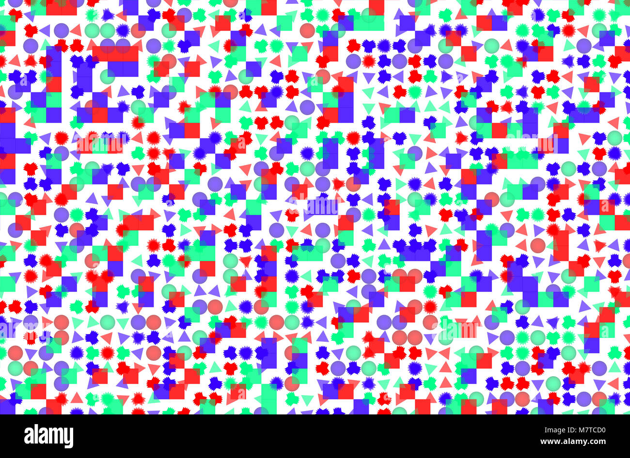 Mixed colored rectangle, triangle, circle, ellipse & star shape 3D ...