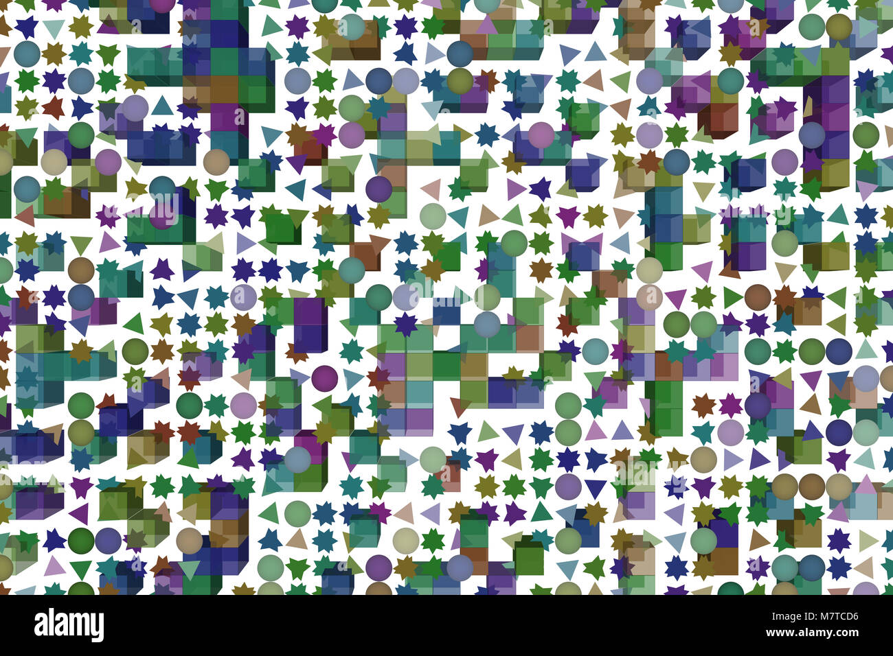 Mixed colored rectangle, triangle, circle, ellipse & star shape 3D ...