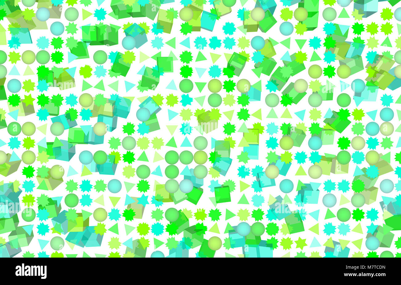 Mixed colored rectangle, triangle, circle, ellipse & star shape 3D ...