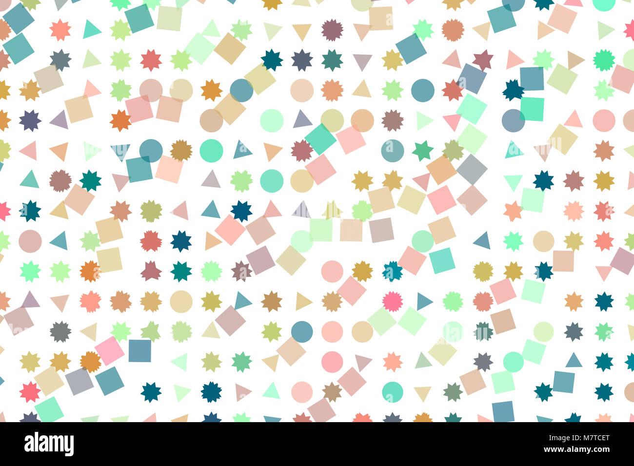 Mixed colored rectangle, triangle, circle, ellipse & star shape pattern ...