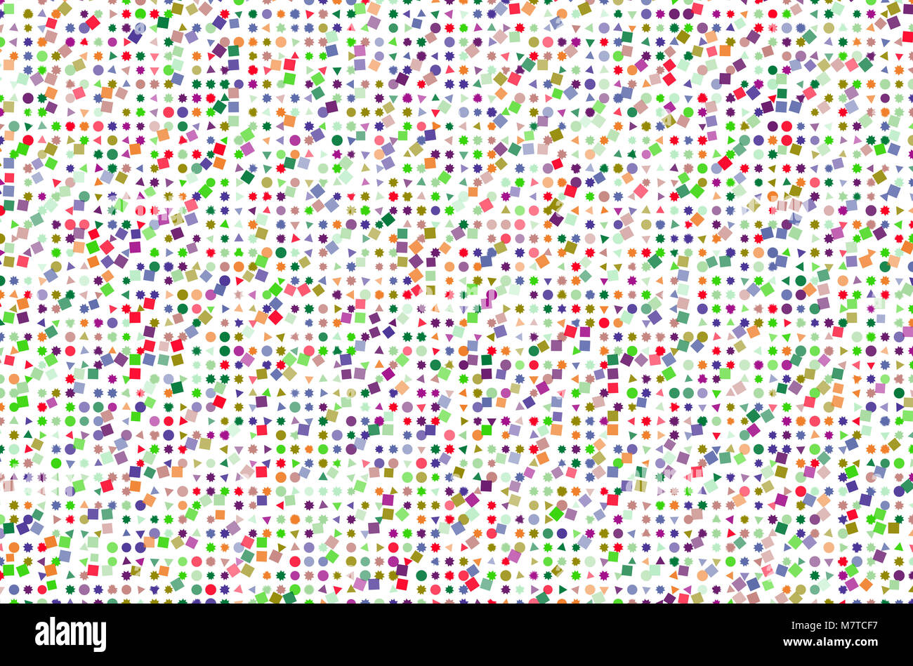 Mixed colored rectangle, triangle, circle, ellipse & star shape pattern ...