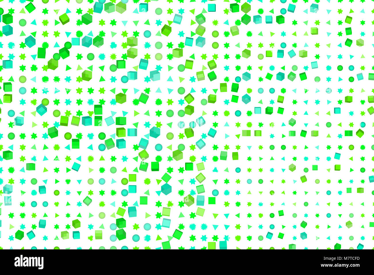 Mixed colored rectangle, triangle, circle, ellipse & star shape 3D ...