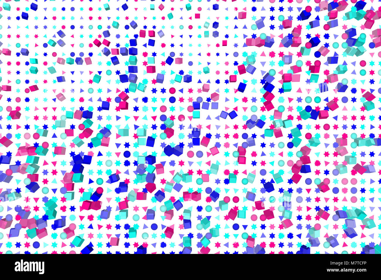 Mixed colored rectangle, triangle, circle, ellipse & star shape 3D ...