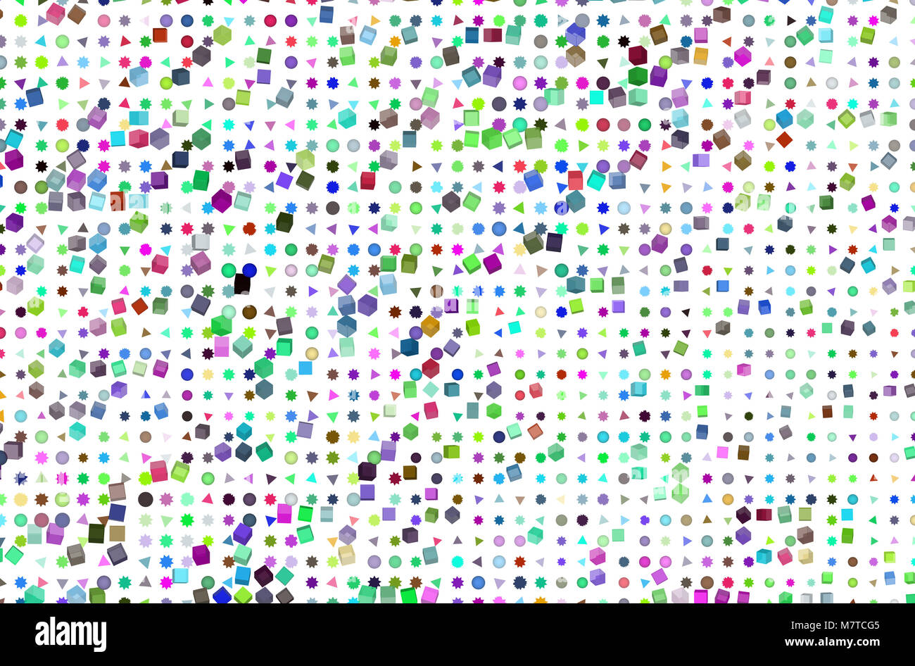 Mixed colored rectangle, triangle, circle, ellipse & star shape 3D ...