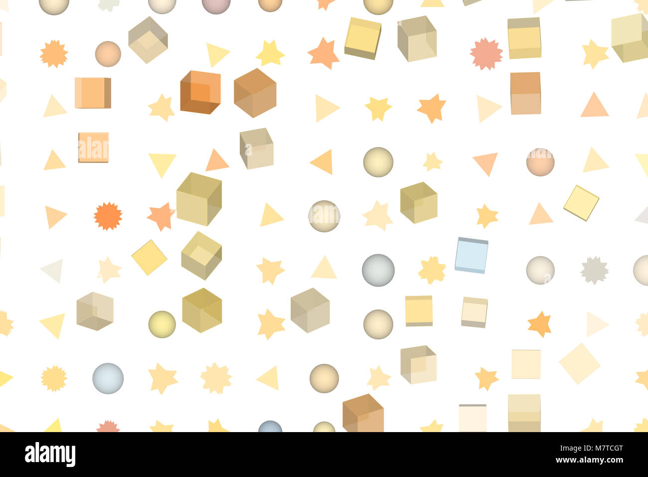 Mixed colored rectangle, triangle, circle, ellipse & star shape 3D ...