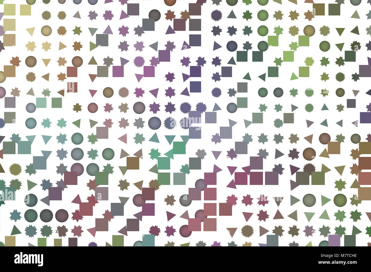 Mixed colored rectangle, triangle, circle, ellipse & star shape 3D ...