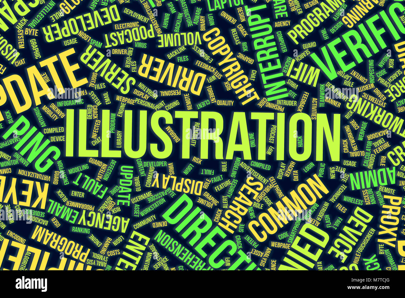 Illustration, IT, information technology conceptual word cloud for for ...