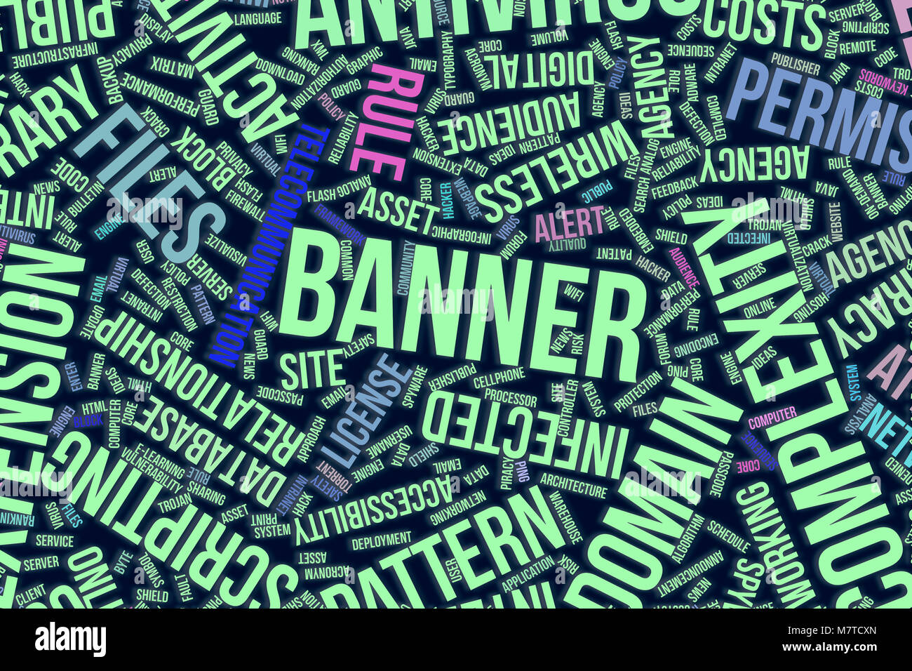 Banner, IT, information technology conceptual word cloud for for design ...