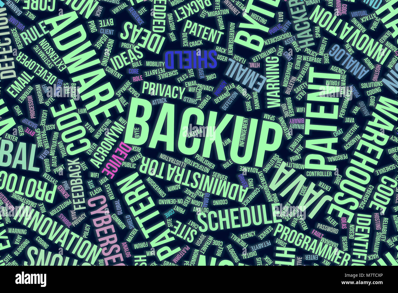 Backup, IT, information technology conceptual word cloud for for design ...