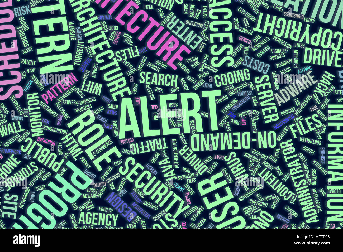 Alert, IT, information technology conceptual word cloud for for design ...