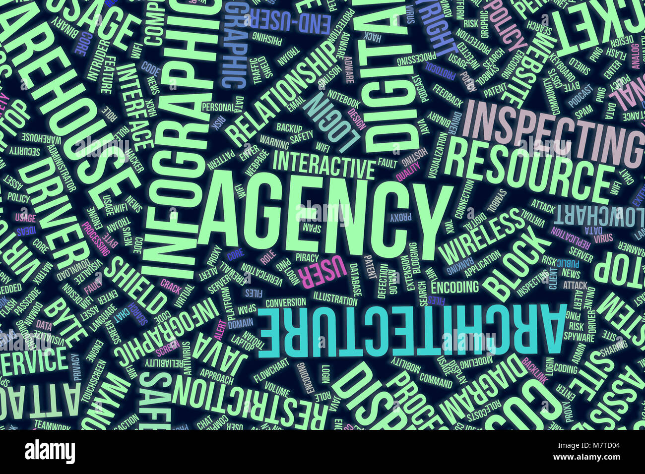 Agency, IT, information technology conceptual word cloud for for design ...