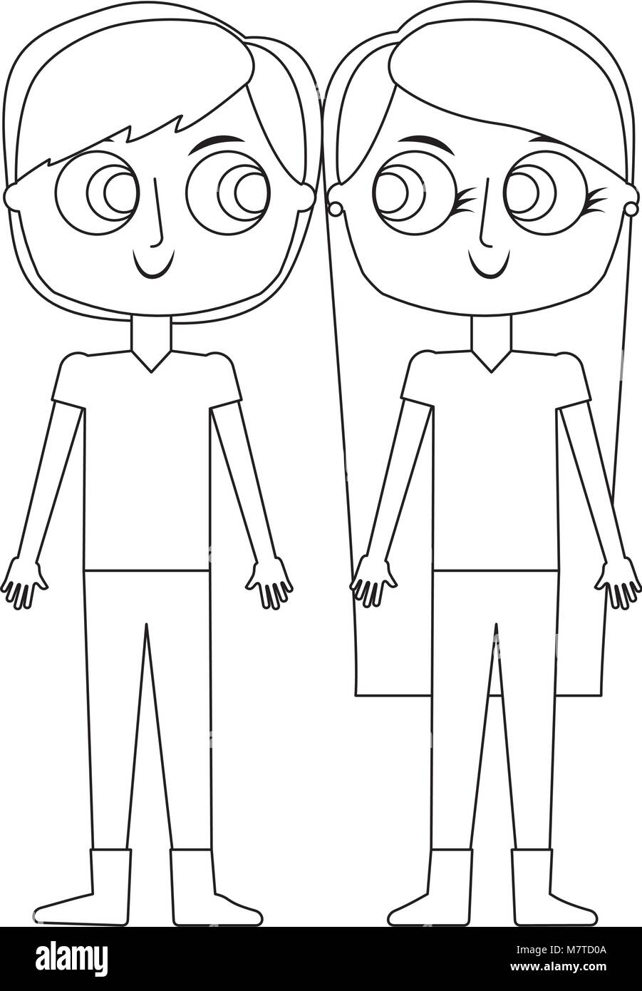 brother and sister happy children cartoon Stock Vector Image & Art - Alamy