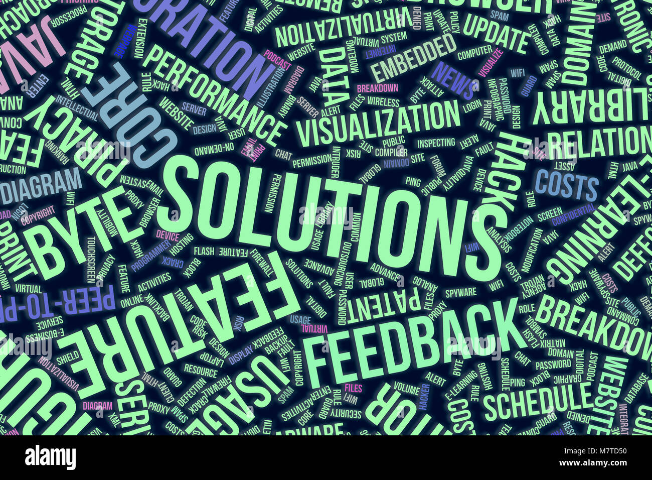 Solutions, IT, information technology conceptual word cloud for for ...