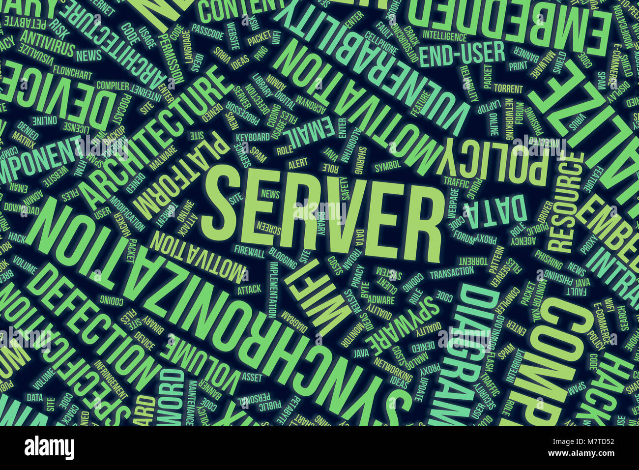 Server, IT, information technology conceptual word cloud for for design ...