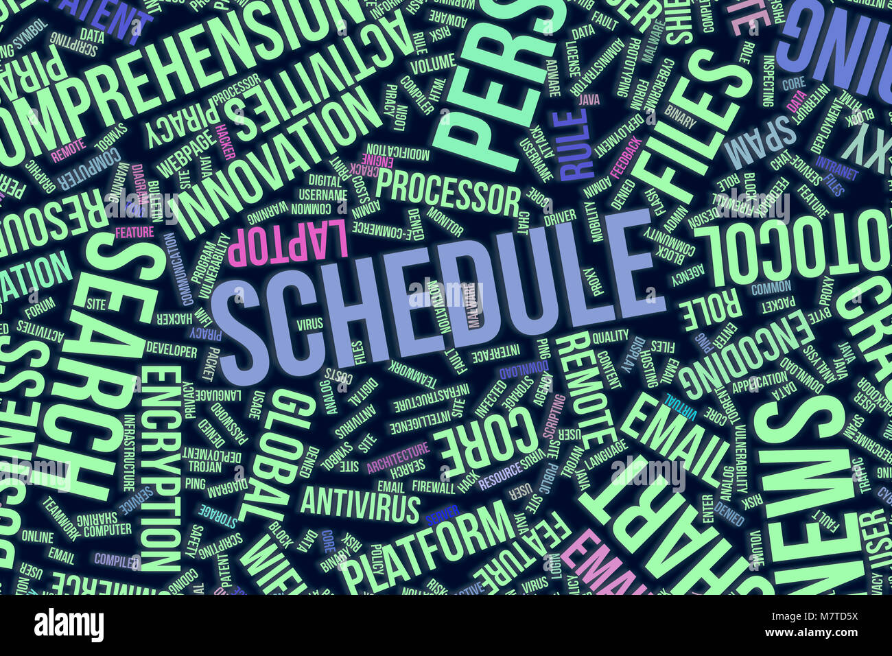 Schedule, IT, information technology conceptual word cloud for for ...